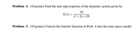 solved problem 4 10 points find the unit step response of