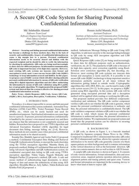 a secure qr code system for sharing personal confidential information pdf cryptography