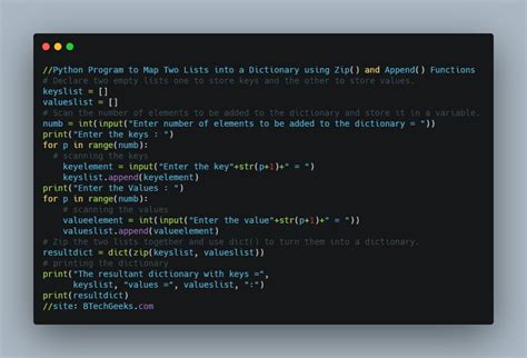 python zip two lists into dict python program to map two lists into a dictionary using zip