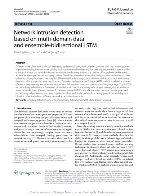 pdf network intrusion detection based on multi domain data and ensemble bidirectional lstm