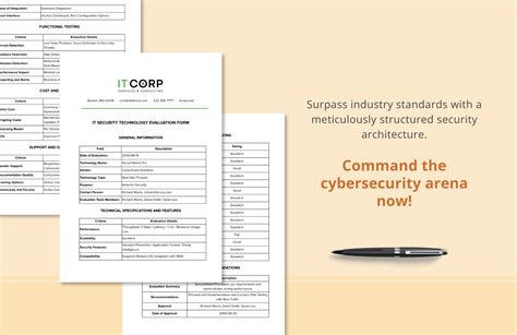 IT Security Technology Evaluation Form Template In Word PDF Google