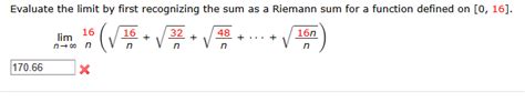 solved evaluate the limit by first recognizing the sum as