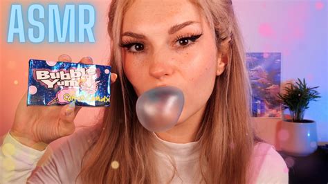 ASMR Tingly Bubble Gum Chewing Ear To Ear Whispers YouTube