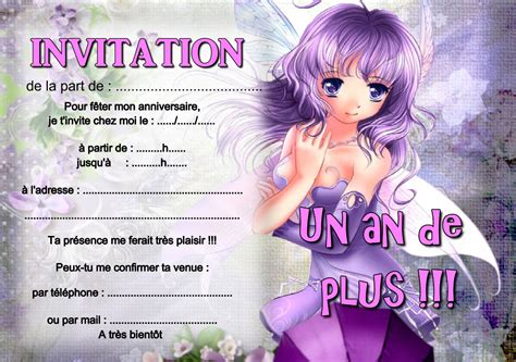 D Couvrir Imagen Carte D Invitation Anniversaire Manga Fr Hot Sex Picture