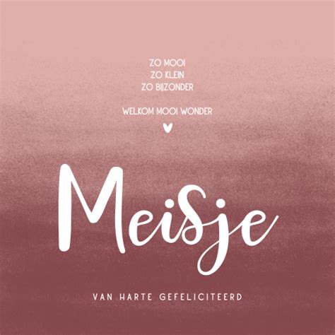 Felicitatiekaart Geboorte Meisje Stoer Stijlvol En Gedichtje