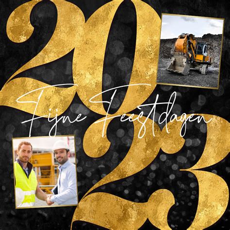 Zakelijke Kerstkaart 2023 Goud Fijne Feestdagen Kaartje2go