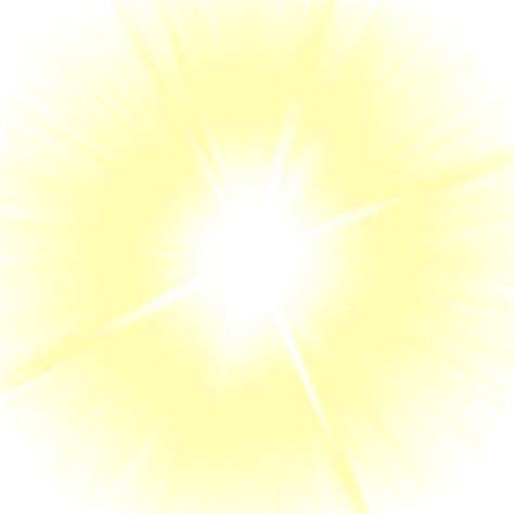 Realistic Starburst Lighting Yellow Sun Rays And Glow On Transparent