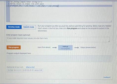 Solved Lab Warm Up Variables Input And Type Chegg