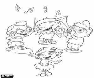 Mini Einsteins y la música para colorear pintar e imprimir