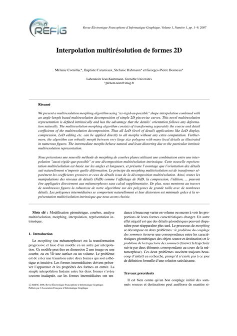 pdf interpolation multirésolution de formes 2d