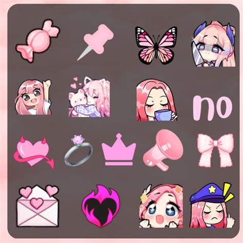 Pink Emotes Pack 115x Etsy Australia