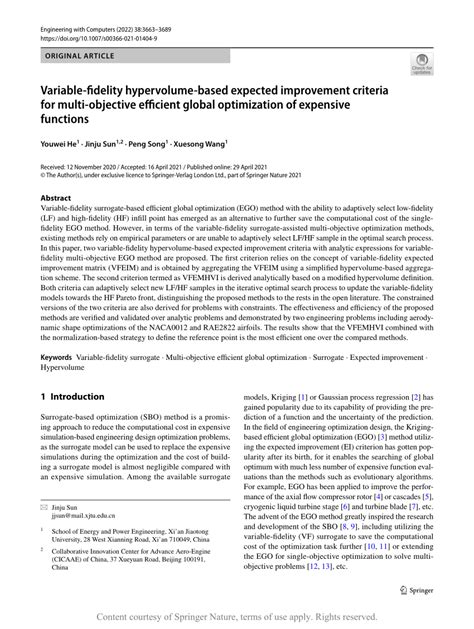 variable fidelity hypervolume based expected improvement criteria for multi objective efficient