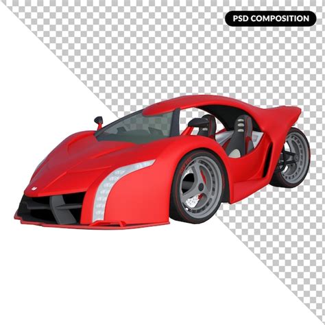 Coche Deportivo Rojo Aislado 3d Archivo PSD Premium