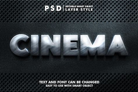 Film 3d effet de texte réaliste psd premium avec objet intelligent