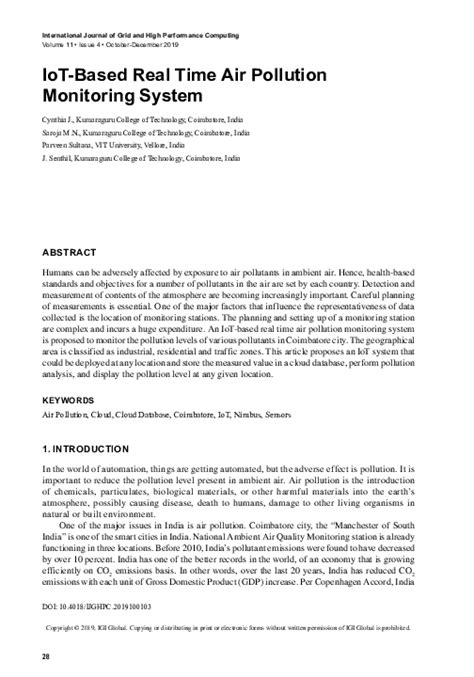 pdf iot based real time air pollution monitoring system h parveen sultana