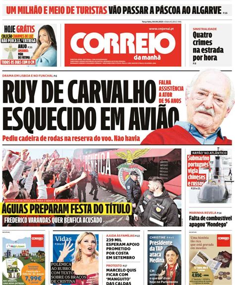 Capa Correio da Manhã 4 abril 2023 capasjornais pt