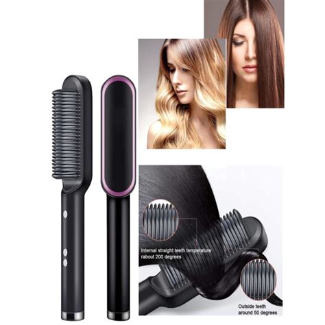 Escova Alisadora Pro 3 Em 1 Anion Hair Secador Chapinha E Modelador De