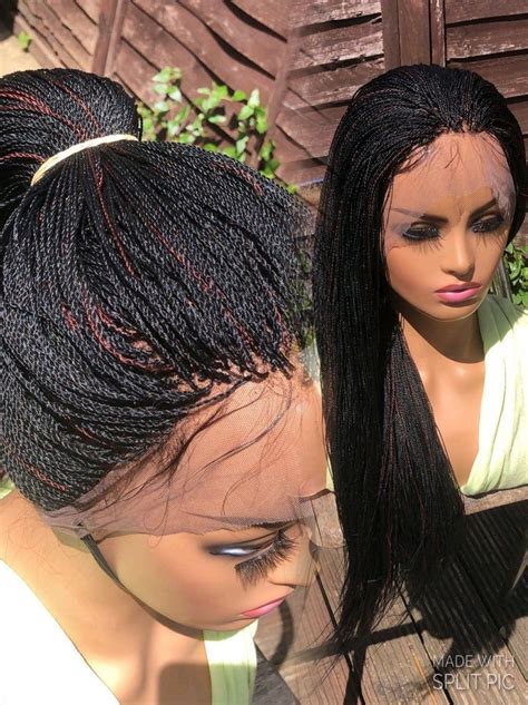 Ready To Shipbraided Wig Micro Needle Lace 360 Frontal Micro Etsy Micro Braids Human Hair