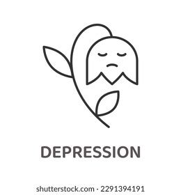 Depression Icon Symbol Sadness Loneliness Despair Stock Vector Royalty