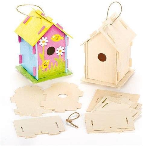 Sets Met Houten Vogelhuisjes Creatieve Knutselen Voor Kinderen Om Te