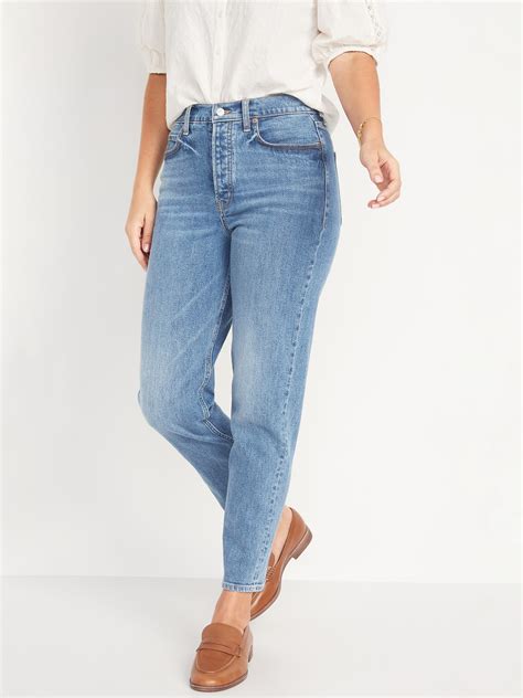 Curvy Extra High Waisted Button Fly Sky Hi Straight Jeans Old Navy