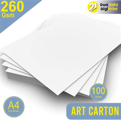 Jual Kertas Art Carton 260 Gsm Kertas Art Paper 260 Gsm Kertas BW