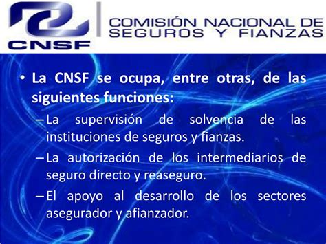 PPT COMISION NACIONAL DE SEGUROS Y FIANZAS PowerPoint Presentation