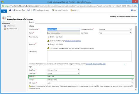 handling date time fields in microsoft dynamics crm 2015 online update 1 microsoft dynamics