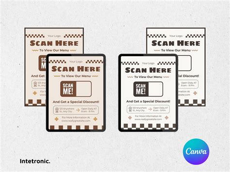 Editable Qr Code Signs Template Scan To View Menu Template Etsy Uk