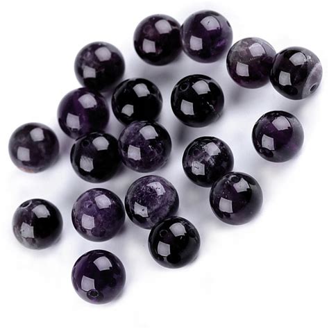 15x Koraliki MINERAŁY NATURALNE do biżuterii 8 mm ciemne fioletowe