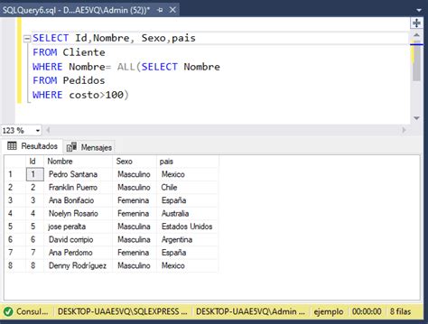 sql all operador de subconsulta sqlserverdb