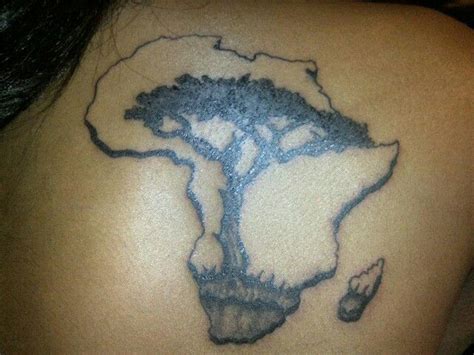 Africa With Tree African Tattoo Map Tattoos Africa Tattoos