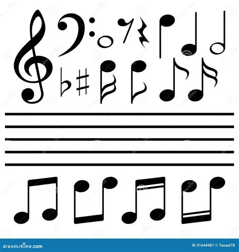 Vector Icons Set Music Note Stock Vector Illustration Of Disco Curve