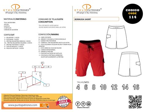 Moldes de costura Short bermuda Bañador hombre Pantalones de vestir