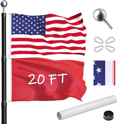 Amazon Forlogic 20FT Telescoping Flag Pole Kit Extra Thick Flag