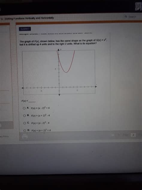 Solved If Graph F X Shown Below Has The Same Shape As The Chegg