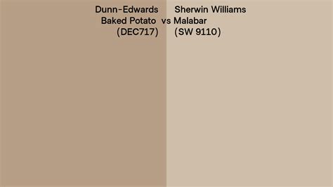 Dunn Edwards Baked Potato DEC717 Vs Sherwin Williams Malabar SW 9110