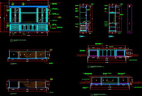 Media Wall Unit DWG Section For AutoCAD Designs CAD