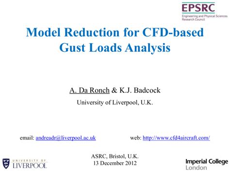 model reduction for cfd based gust loads analysis