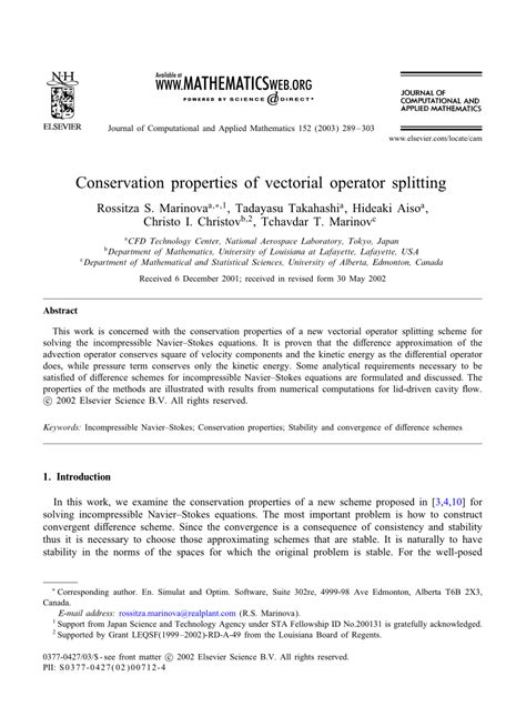 pdf conservation properties of vectorial operator splitting