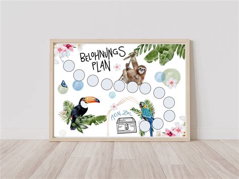 Belohnungsplan Kinder Belohnungstafel Tiere Belohnungssystem Etsy De