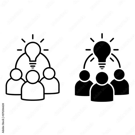 Collaboration Idea Icon Vector Set Entrepreneurship Illustration Sign
