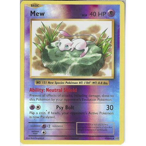 Pokemon Trading Card Game Mew 53 108 Rare REVERSE HOLO Card XY