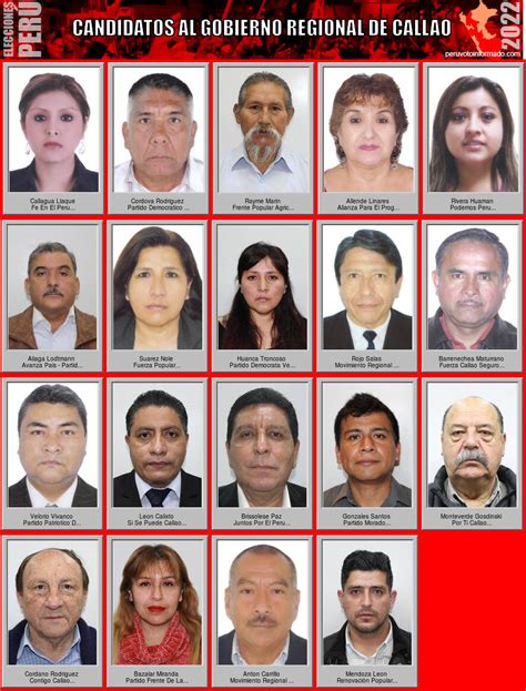 Candidatos al gobierno regional de CALLAO Elecciones 2022 Perú
