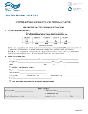 Fillable Online Swrcb Ca USE THIS FORM ONLY FOR OIT RENEWAL