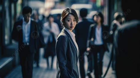 通りを歩くビジネス スーツを着たアジアの女性 ビジネスの女性 振り向く Hd写真撮影写真背景壁紙画像素材無料ダウンロード Pngtree