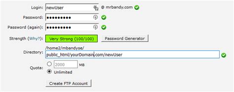 how to create a ftp account in cpanel