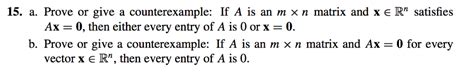 solved prove or give a counterexample if a is an m times m