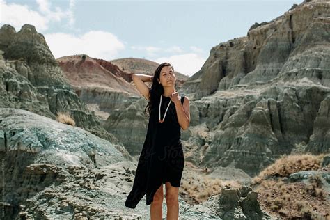 Girl In Blue Desert By Stocksy Contributor Luke Mallory Leasure