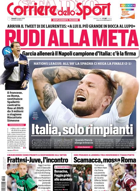 Football Italia On Twitter Buongiorno Your Front Pages For Friday S